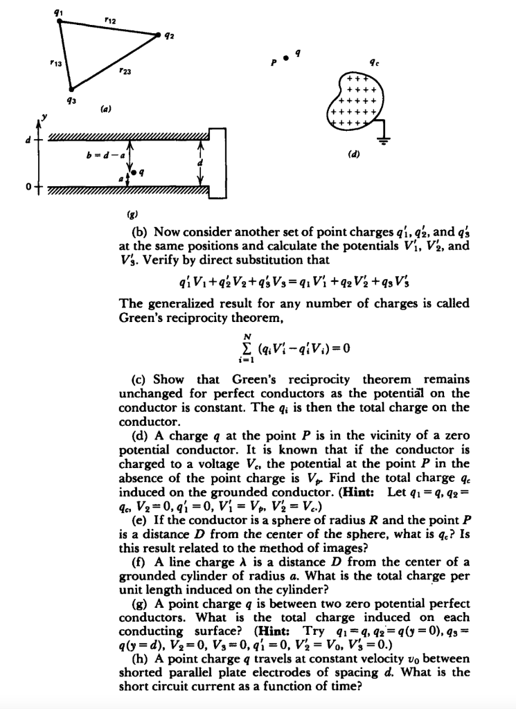 Solved 34. (a) Find the potentials V1, V2, and V, at the | Chegg.com