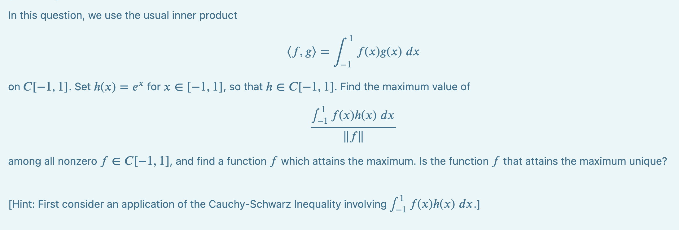 Solved In this question, we use the usual inner product | Chegg.com