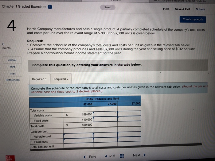 Solved Chapter 1 Graded Exercises Saved Help Save& Exit | Chegg.com
