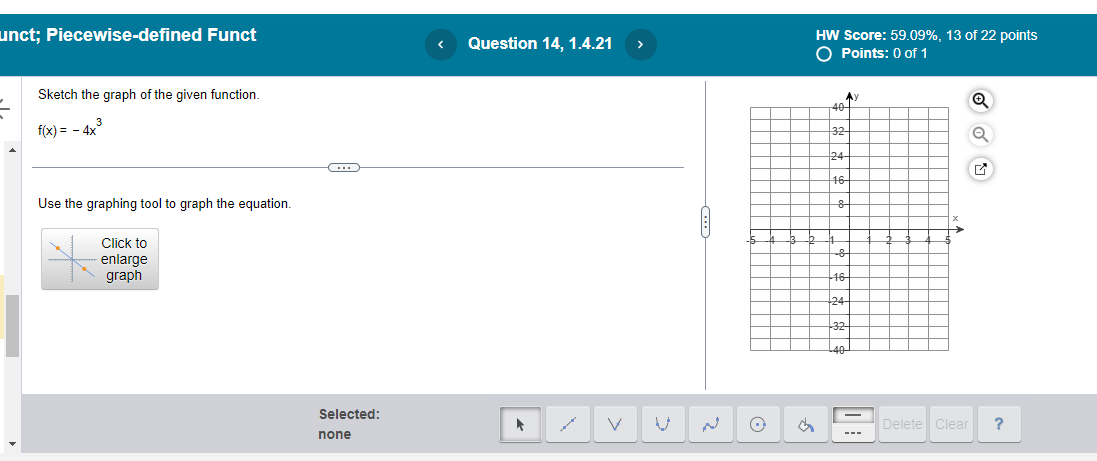 Solved Sketch the graph of the given function. f(x)=−4x3 Use | Chegg.com