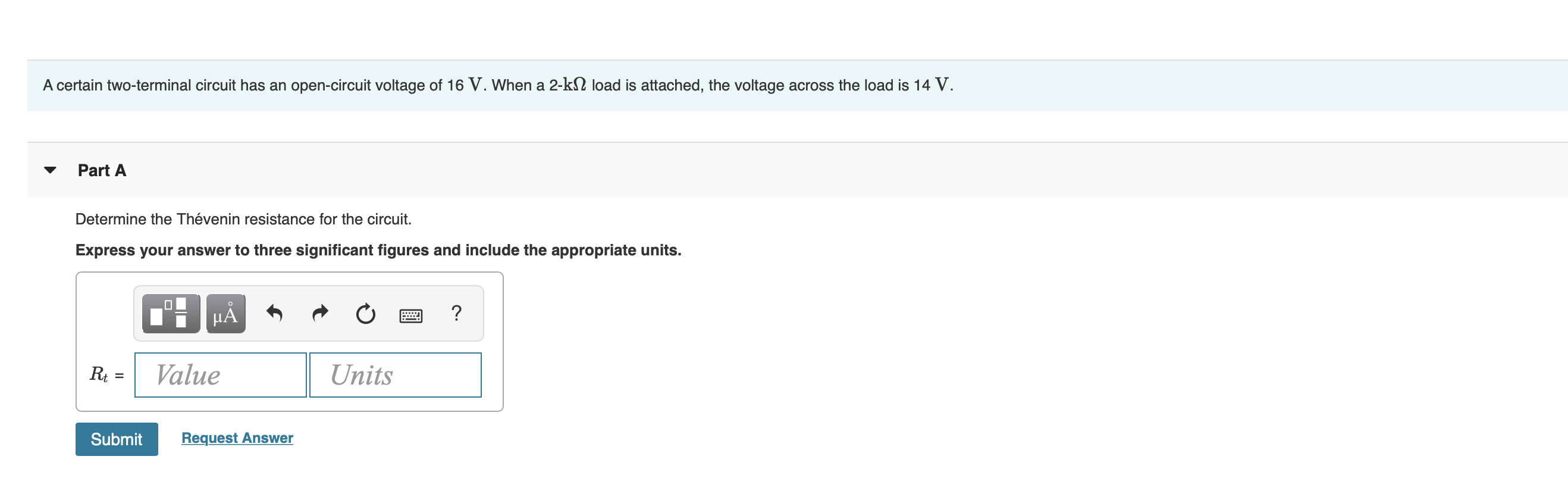 Solved A certain two-terminal circuit has an open-circuit | Chegg.com