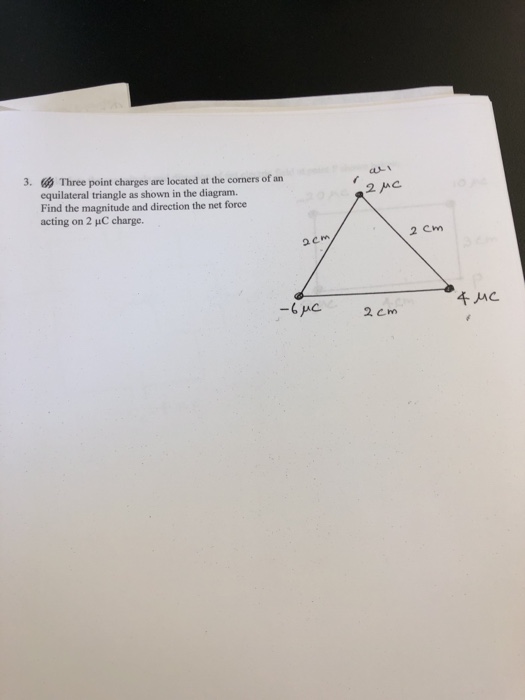 Solved 3. Three point charges are located at the corners of | Chegg.com