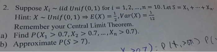 Solved 2. Suppose Xi ~iid Unif(0, 1) for i = 1,2, Hint: X ~ | Chegg.com