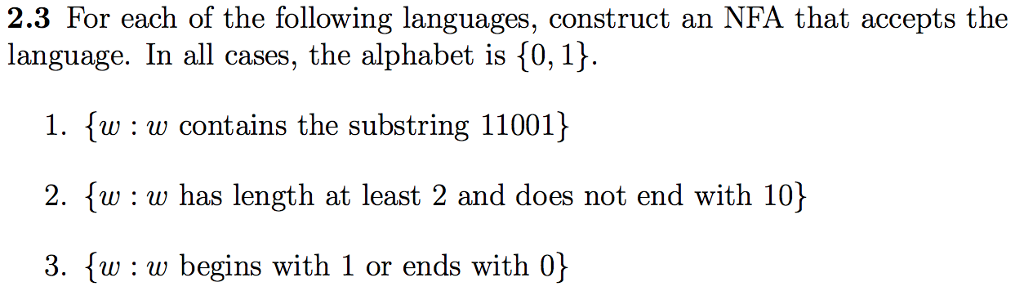 Solved 23 For Each Of The Following Languages Construct An