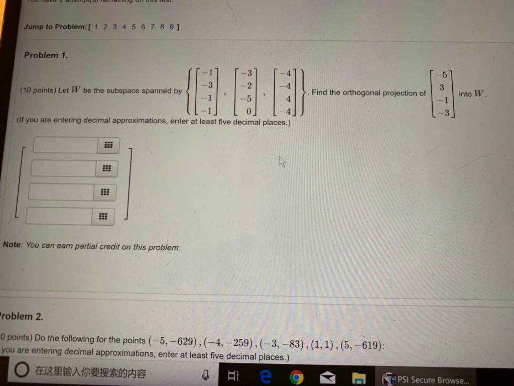 Solved Jump to Problem:[ 1 2 3456 7891 Problem 1 3 -4 3 into | Chegg.com