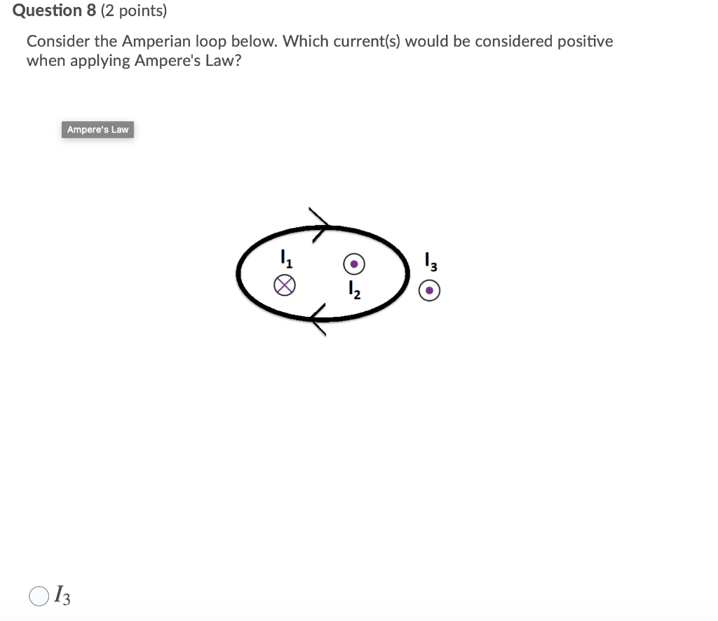 Solved Question 8 (2 points) Consider the Amperian loop | Chegg.com