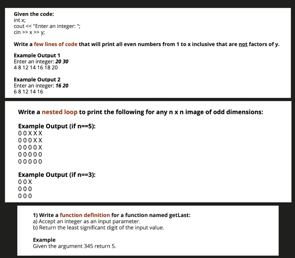 Solved Given the code: int x; cout
