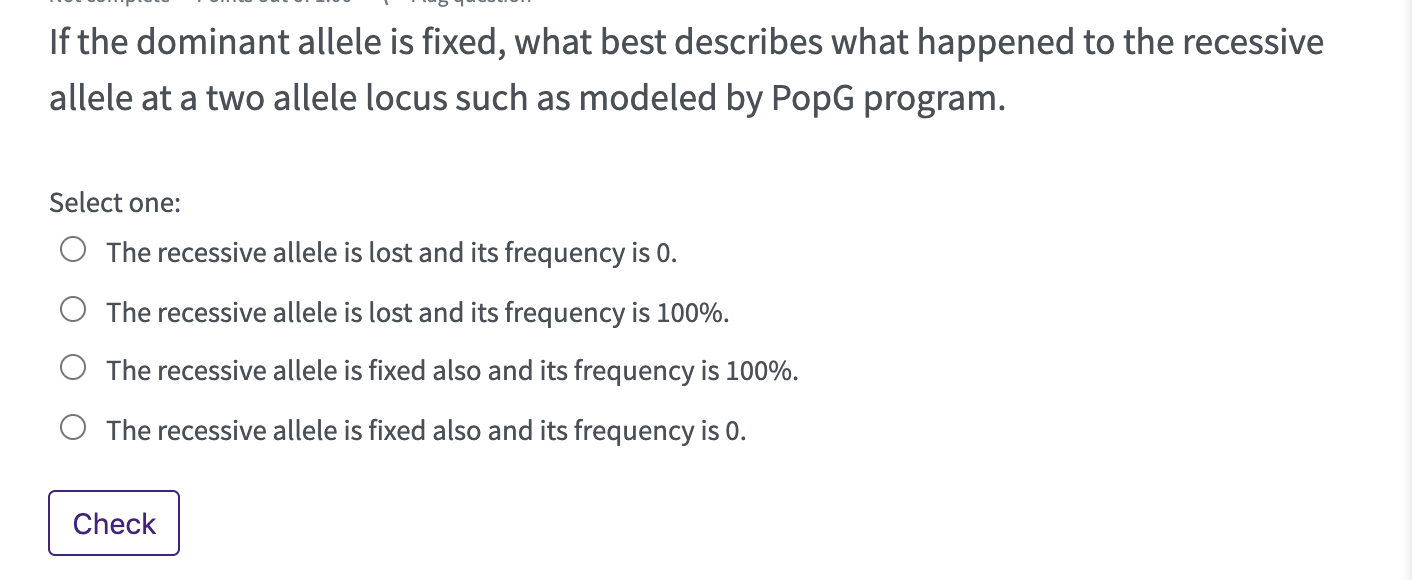 Solved If the dominant allele is fixed, what best describes | Chegg.com