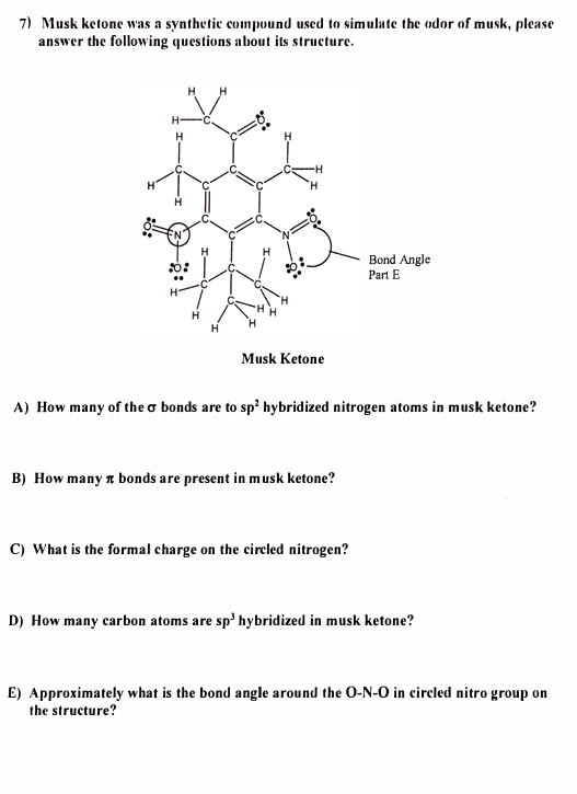 Solved 7) Musk ketone was a synthetic compound used to | Chegg.com