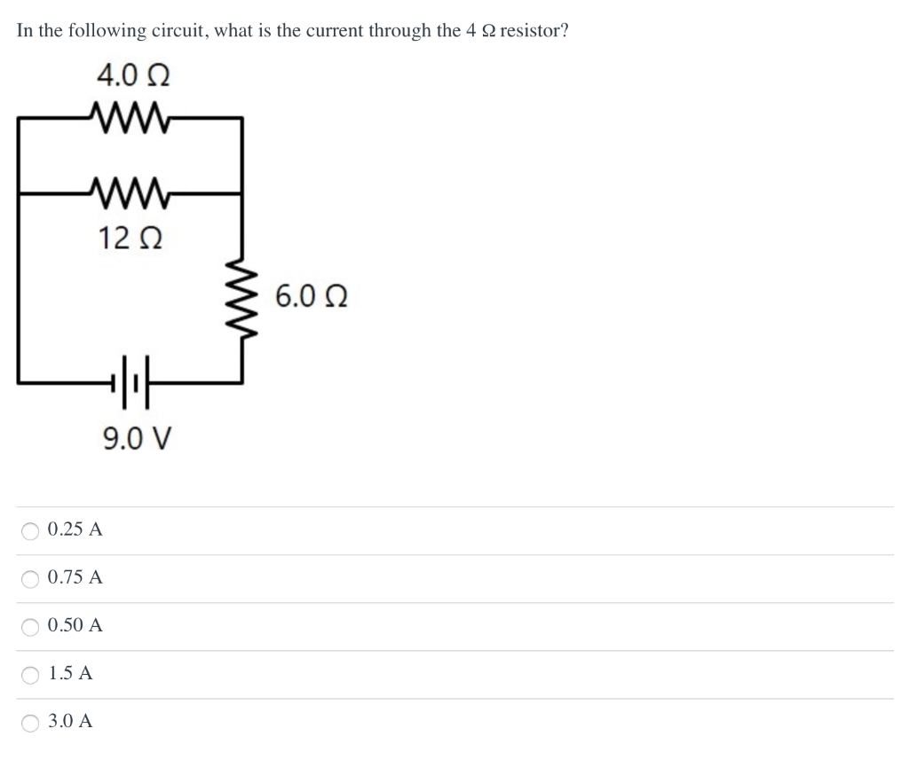 Solved In the following circuit, what is the current through | Chegg.com