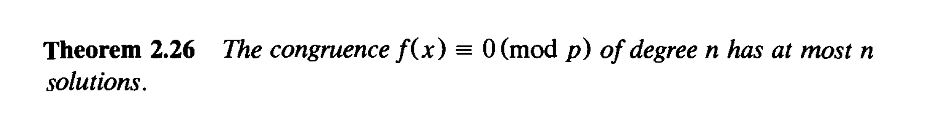 Solved = 0 (mod p) of degree n has at most n The congruence | Chegg.com