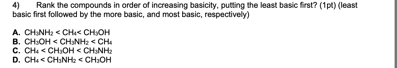Solved Rank the compounds in order of increasing basicity, | Chegg.com