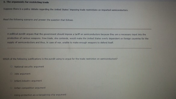 Solved The arguments for restricting trade Suppose there is | Chegg.com