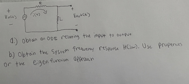 Solved a.) Obtain an ODE relating the input to output b.) | Chegg.com