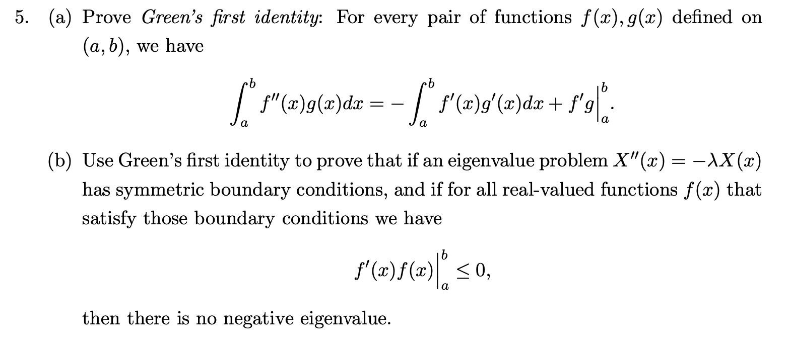 Solved (a) Prove Green's first identity: For every pair of | Chegg.com