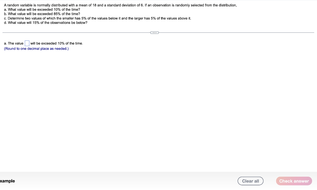 Solved A random variable is normally distributed with a mean | Chegg.com