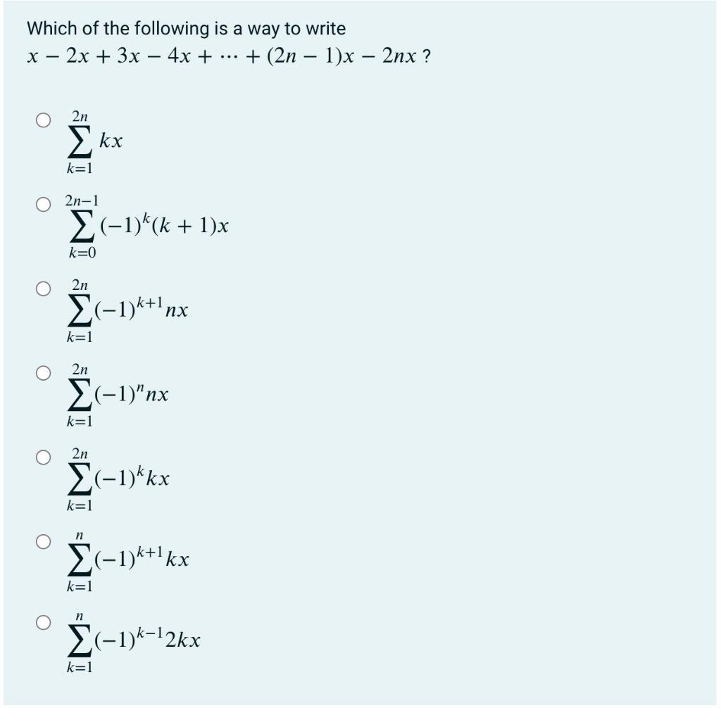 Solved Which of the following is a way to write | Chegg.com
