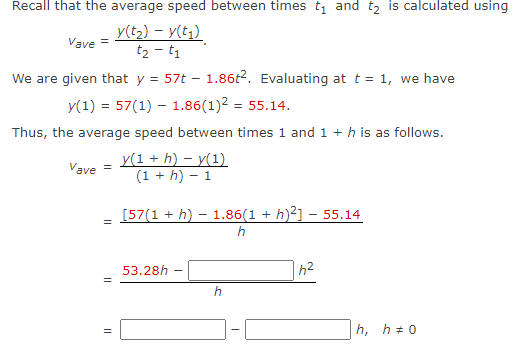 Solved Recall that the average speed between times t1 ﻿and | Chegg.com