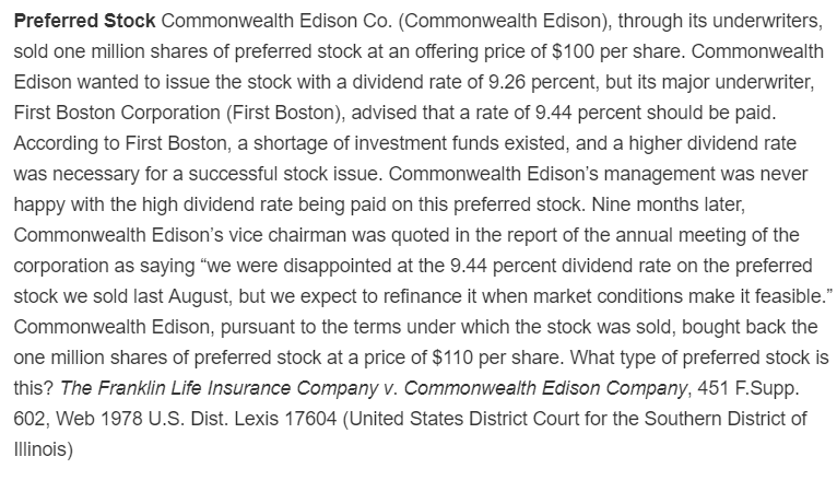 Solved Preferred Stock Commonwealth Edison Co. (Commonwealth | Chegg.com