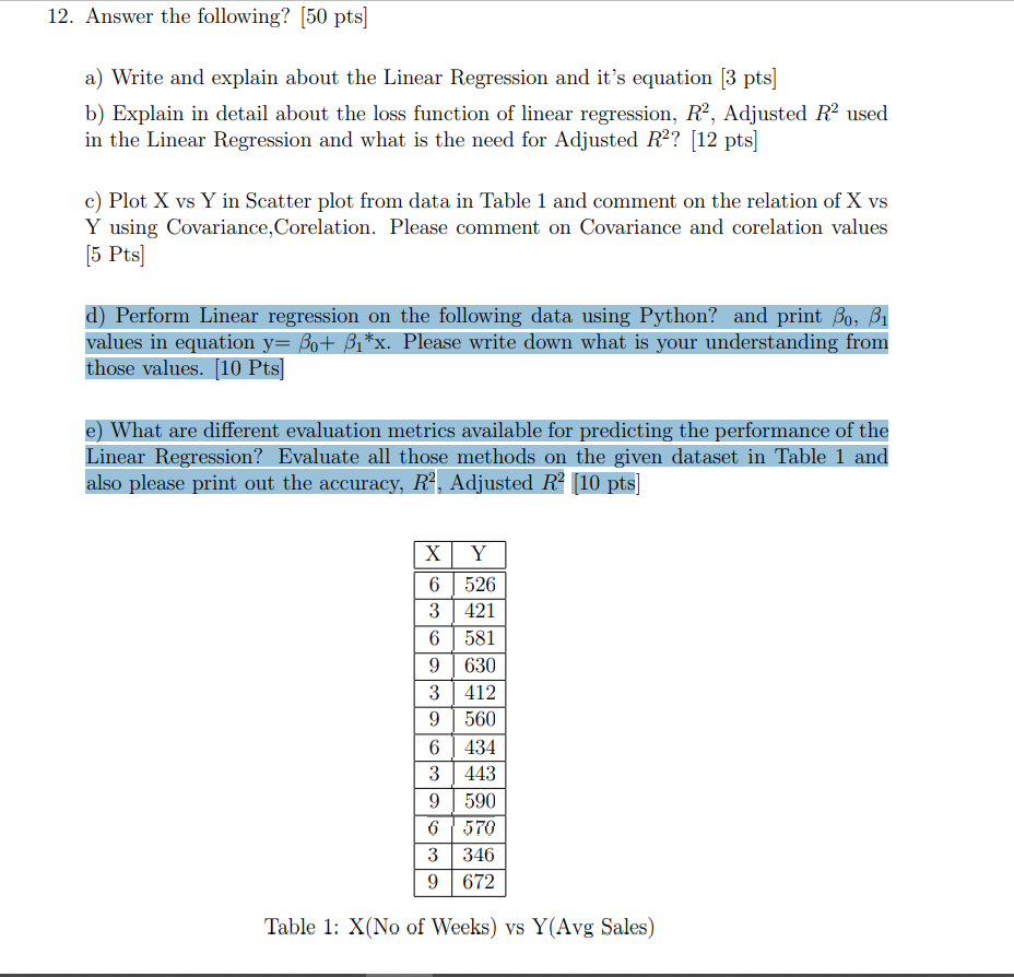 Solved 12. Answer the following? [50 pts] a) Write and | Chegg.com