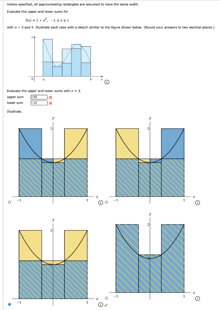 Unless specified, all approximating rectangles are | Chegg.com