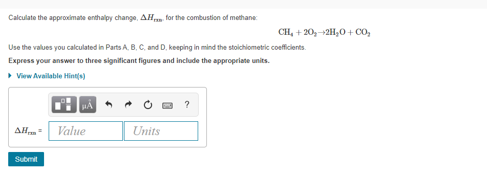 Solved Delta H CH4= 1656 kJ/mol Delta H O2=498 kJ/mol Delta | Chegg.com
