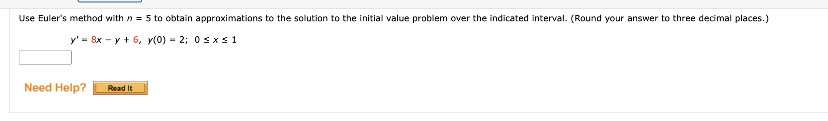 Solved Use Euler's method with n=5 to obtain approximations | Chegg.com