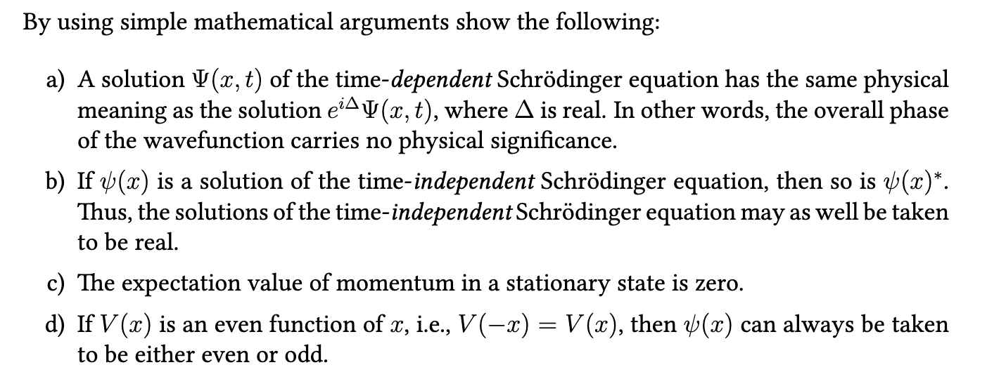 Solved By using simple mathematical arguments show the | Chegg.com