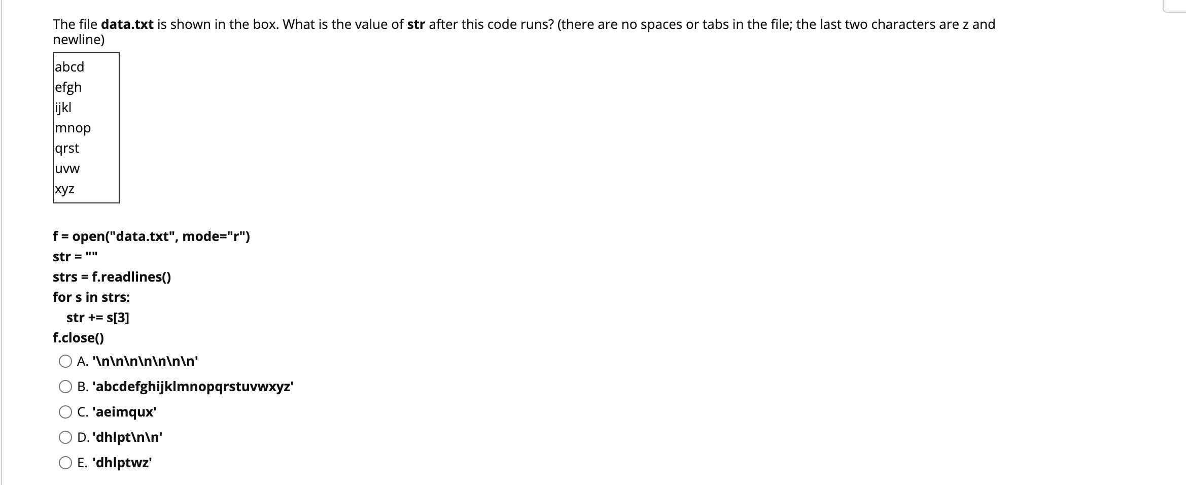 Solved The file contents.txt is shown in the box. What is | Chegg.com