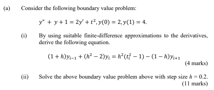 Solved (a) Consider the following boundary value problem: y" | Chegg.com