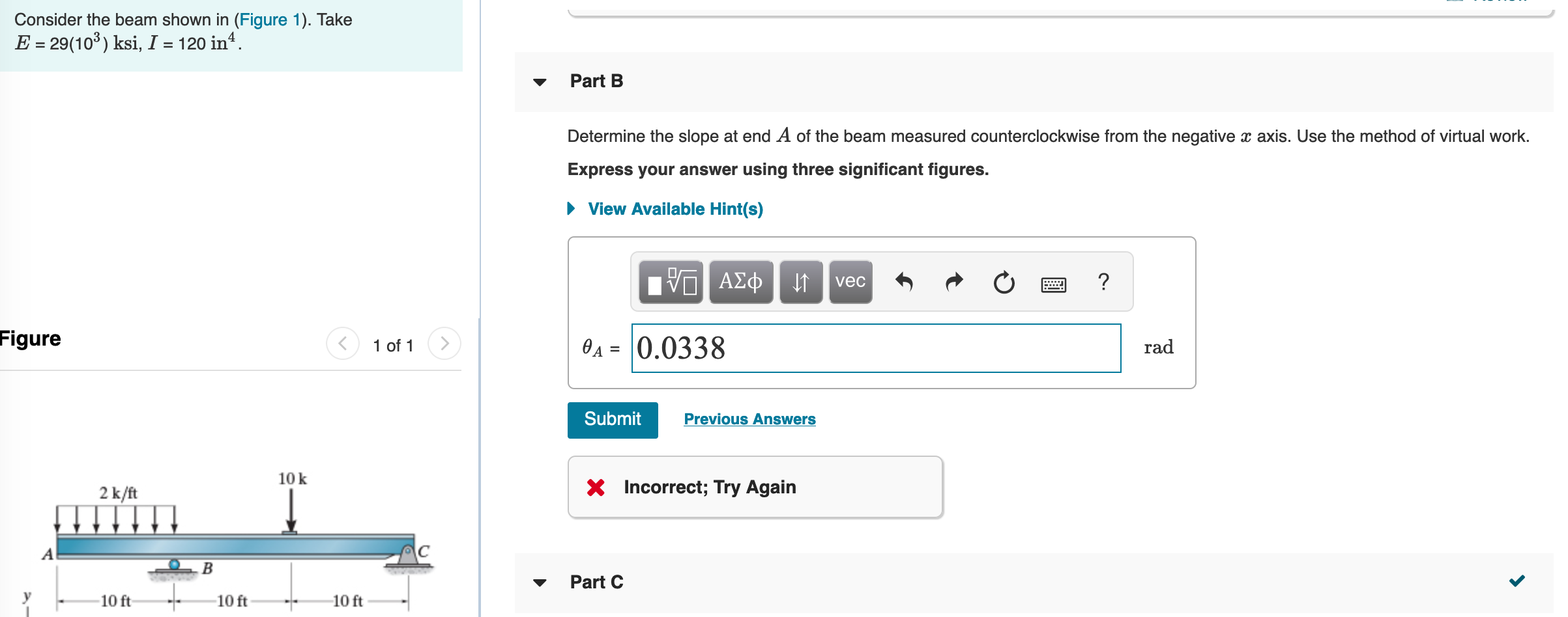 Solved Consider the beam shown in (Figure 1). Take E = | Chegg.com