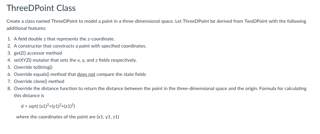 Solved TwoDPoint Class Design a class named TwoDPoint to | Chegg.com