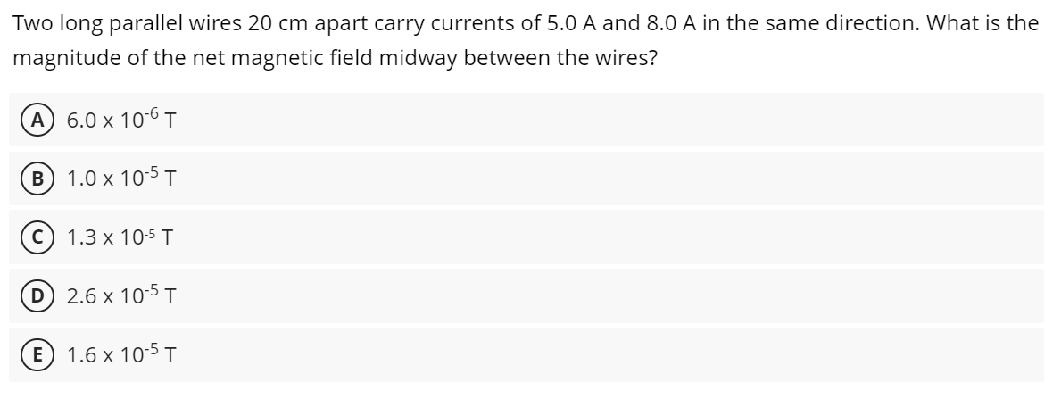 Solved Two long parallel wires 20 cm apart carry currents of | Chegg.com