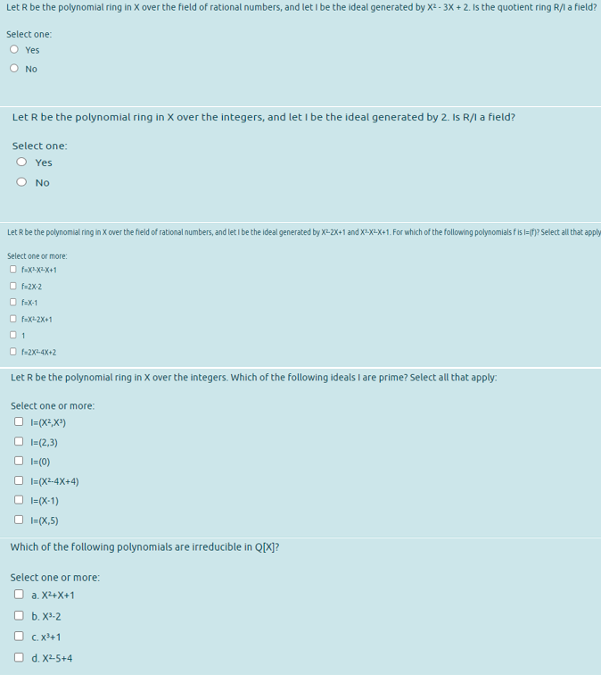 Solved Let R be the polynomial ring in X over the field of | Chegg.com