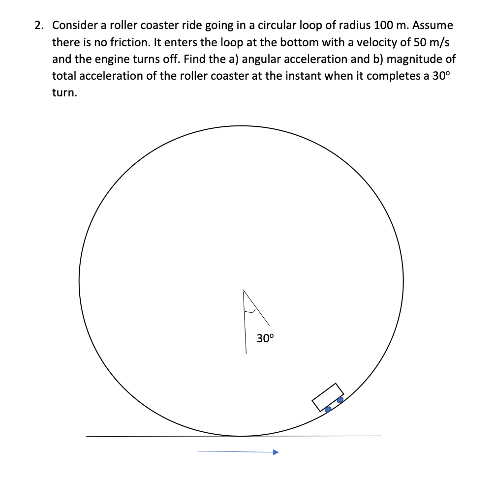 Solved 2. Consider a roller coaster ride going in a circular | Chegg.com