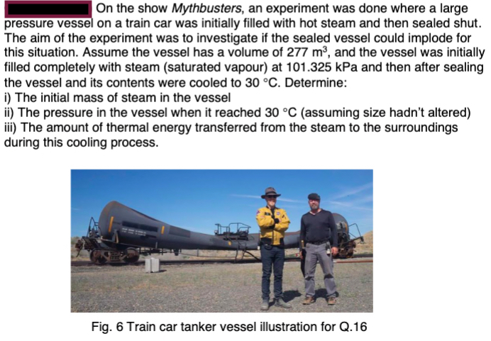 Solved On the show Mythbusters, an experiment was done where | Chegg.com