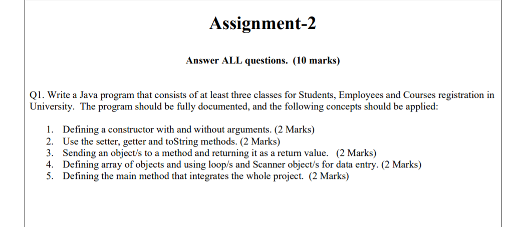 Assignment-2 Answer ALL questions. (10 marks) Q1. | Chegg.com