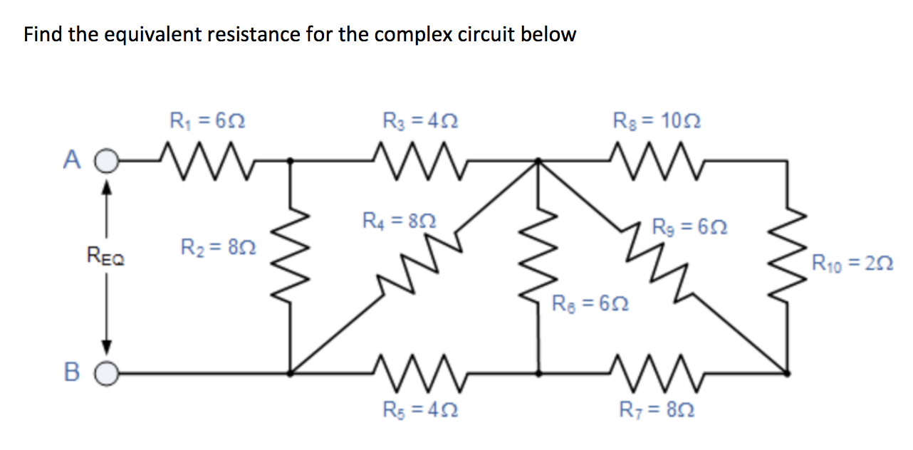 Solved Find the equivalent resistance for the complex | Chegg.com