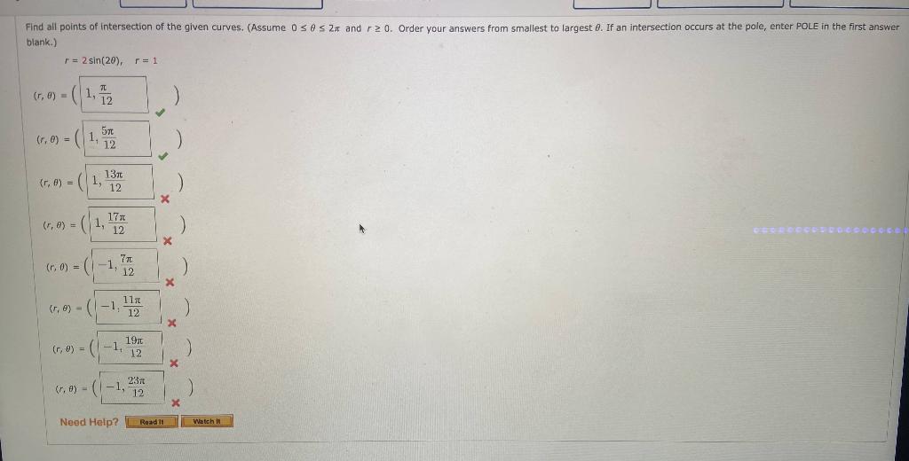 Solved Find all points of intersection of the given | Chegg.com