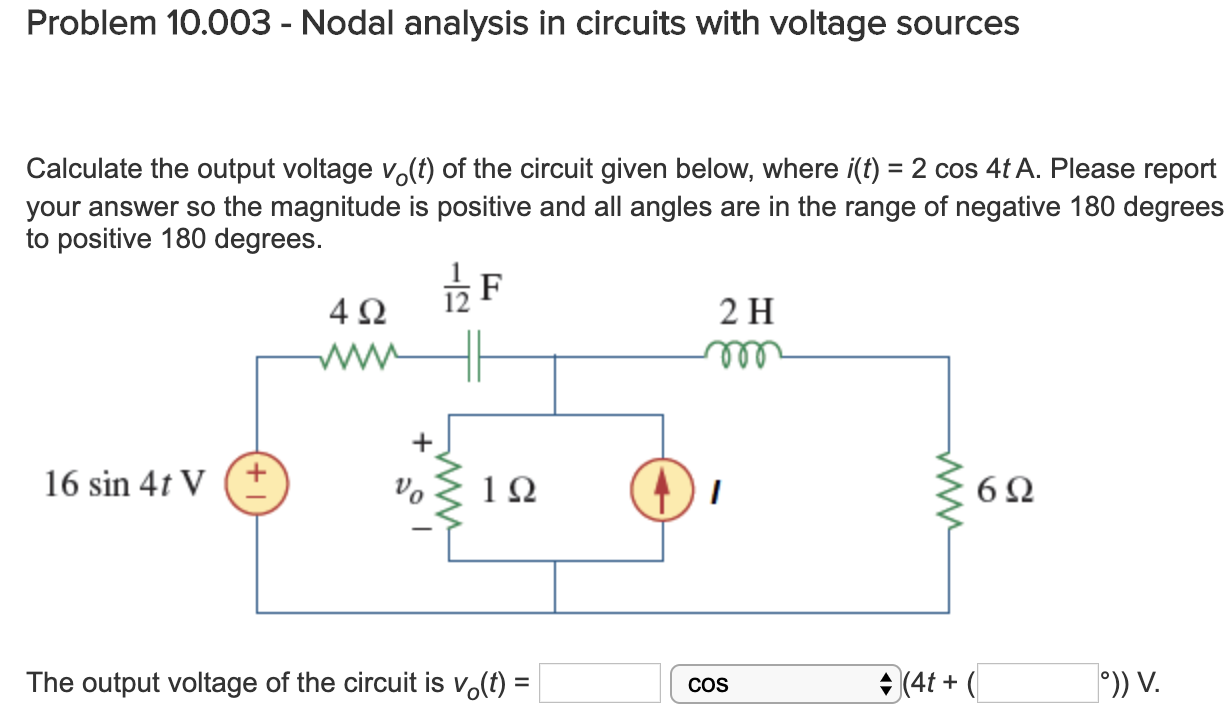 Solved Problem 10.003 - Nodal analysis in circuits with | Chegg.com