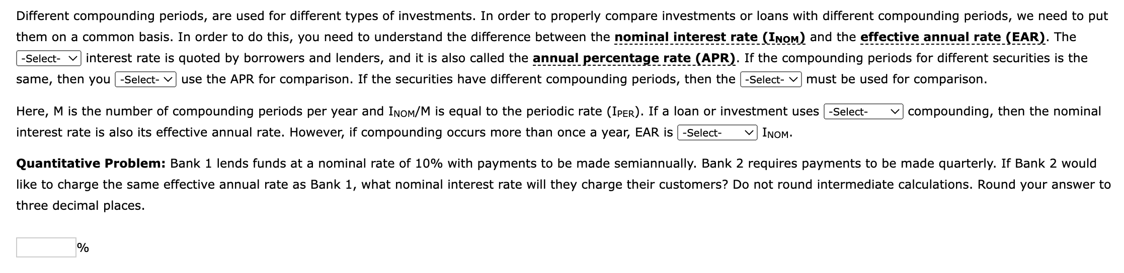 Solved Different compounding periods, are used for different | Chegg.com