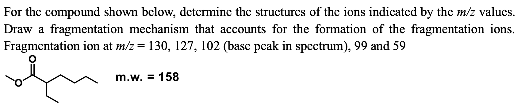 Solved For the compound shown below, determine the | Chegg.com