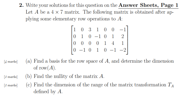 Solved Write your solutions for this question on the Answer | Chegg.com