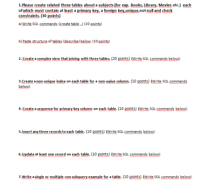 EDIT: I need three tables about a subject by using | Chegg.com