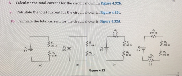 Solved 8. Calculate the total current for the circuit shown | Chegg.com
