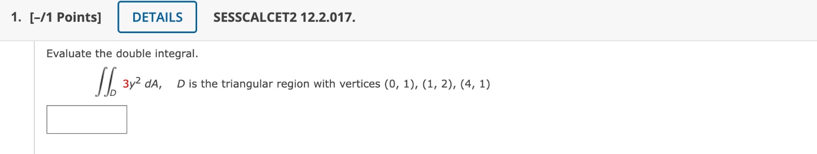 Solved Evaluate the double integral. \\[ \\iint_{D} 3 y^{2} | Chegg.com
