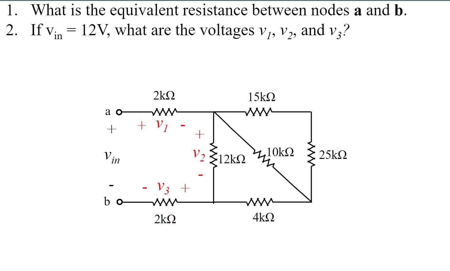 Solved 1. What is the equivalent resistance between nodes a | Chegg.com