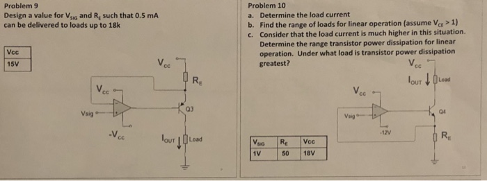 Solved Problem 9 Design a value for Vsig and Rg such that | Chegg.com