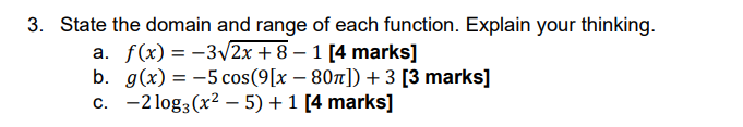 Solved State the domain and range of each function. Explain | Chegg.com