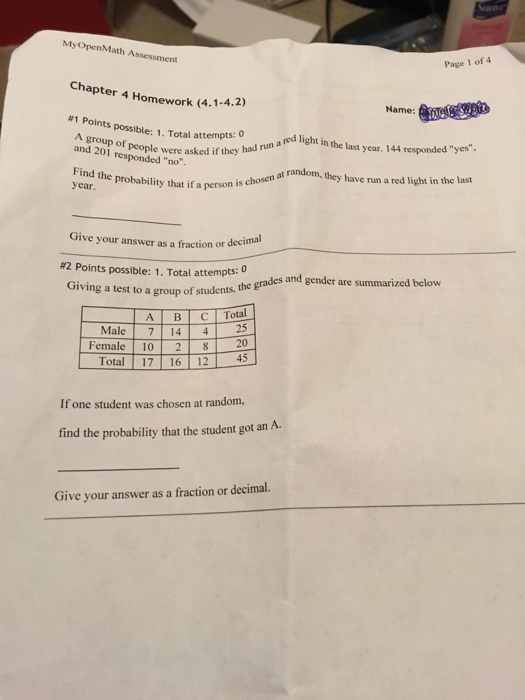 Solved MyOpenMath Assessment Page 1 of Chapter 4 Homework | Chegg.com